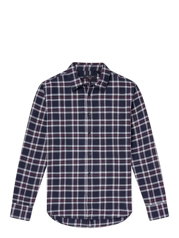 Rag & Bone Tomlin Checked Cotton-flannel Shirt - Navy