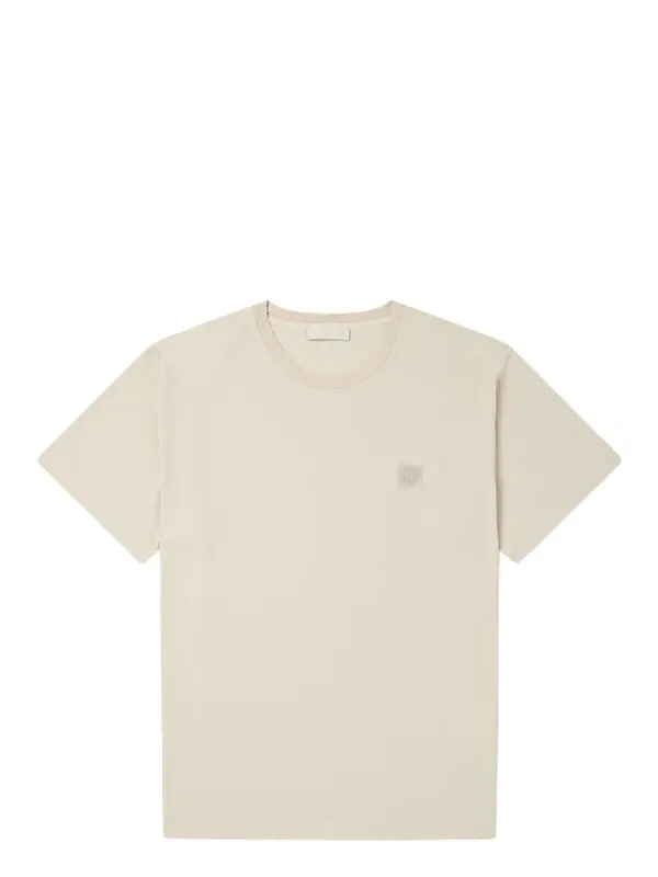 Stone Island Ghost Logo-appliquéd Garment-dyed Cotton-jersey T-shirt - Beige