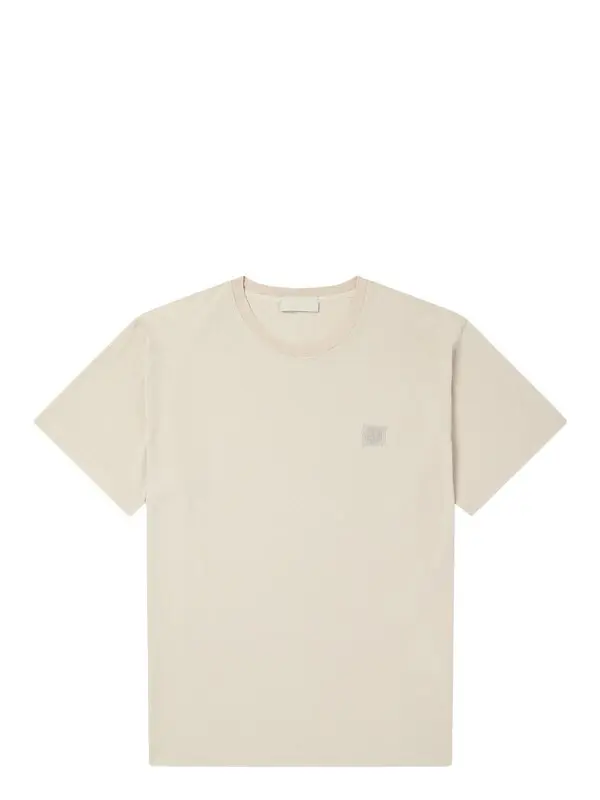 Stone Island Ghost Logo-appliquéd Garment-dyed Cotton-jersey T-shirt - Neutrals