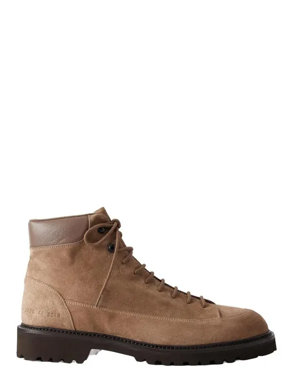COMMON PROJECTS Leather-trimmed Suede Hiking Boots - Brown