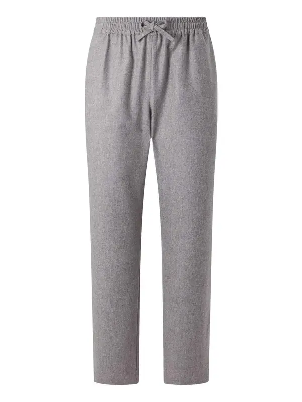 De Bonne Facture Tapered Virgin Wool Drawstring Trousers - Gray
