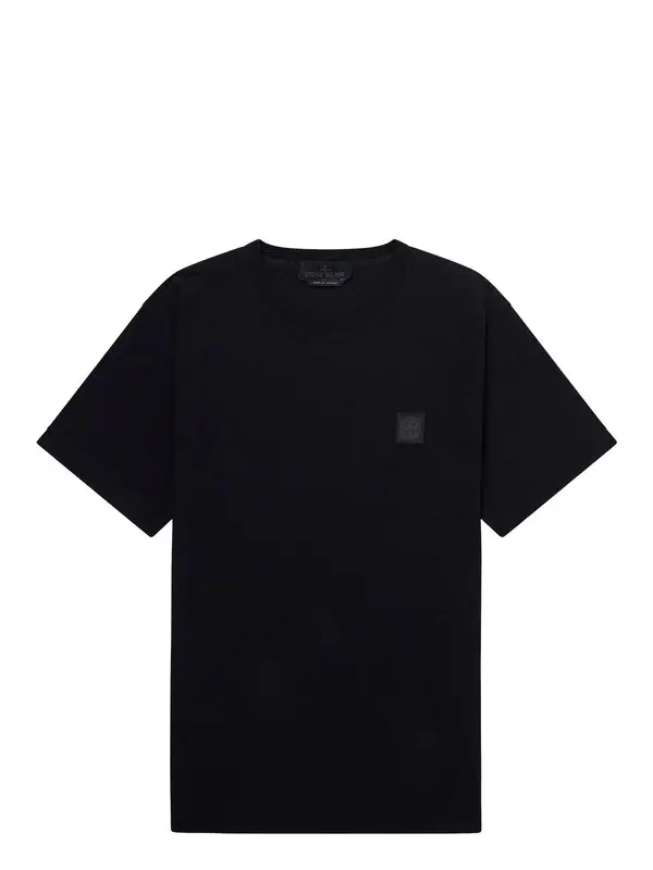 Stone Island Ghost Logo-appliquéd Cotton-jersey T-shirt - Black