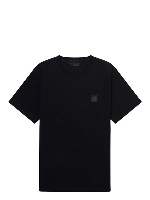 Stone Island Ghost Logo-appliquéd Cotton-jersey T-shirt - Black