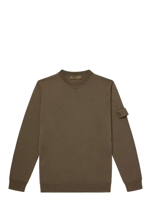 Stone Island Ghost Knitted Virgin Wool Sweater - Green