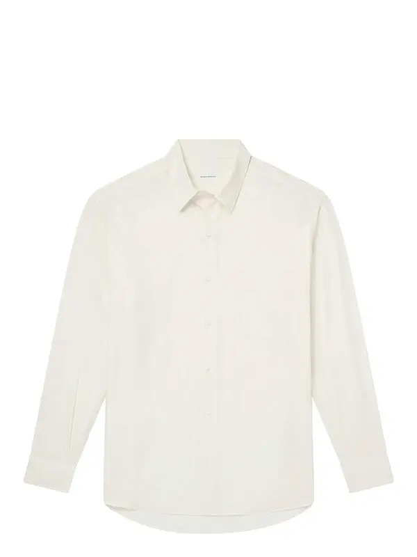 KAPTAIN SUNSHINE Cotton And Silk-blend Twill Shirt - Ecru