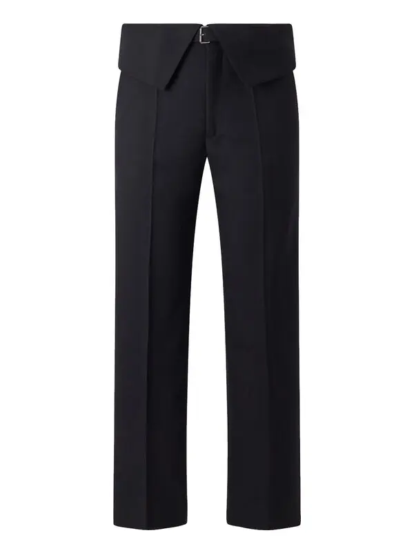 Dries Van Noten Flared Belted Wool-twill Trousers - Black