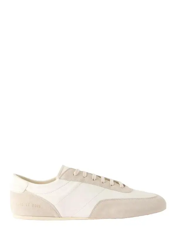 COMMON PROJECTS Minimal Runner Suede-trimmed Leather Sneakers - White