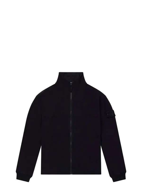 Stone Island Ghost Cotton-blend Jersey Zip-up Sweatshirt - Black