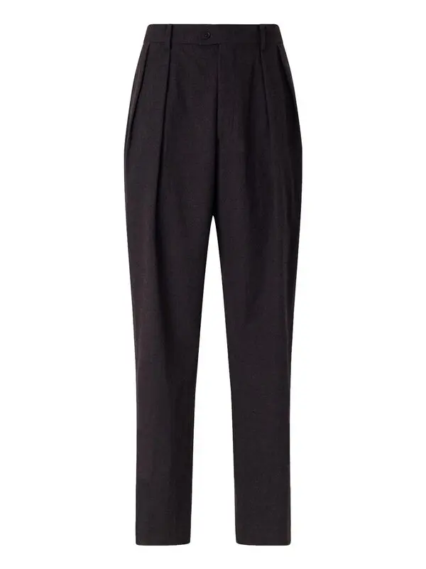 KAPTAIN SUNSHINE Straight-leg Pleated Wool Trousers - Brown