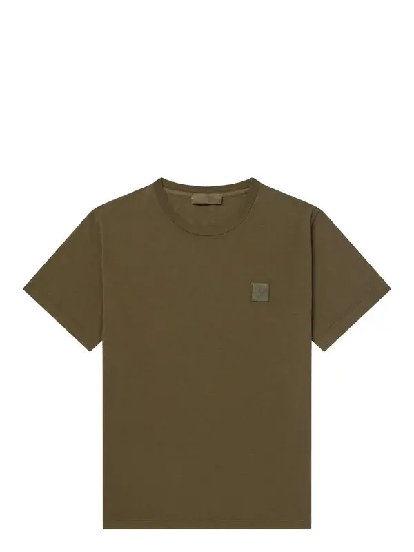 Stone Island Ghost Logo-appliquéd Cotton-jersey T-shirt - Green