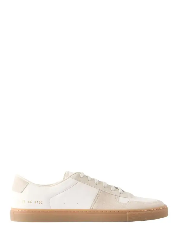 COMMON PROJECTS Bball Duo Suede-trimmed Leather Sneakers - White