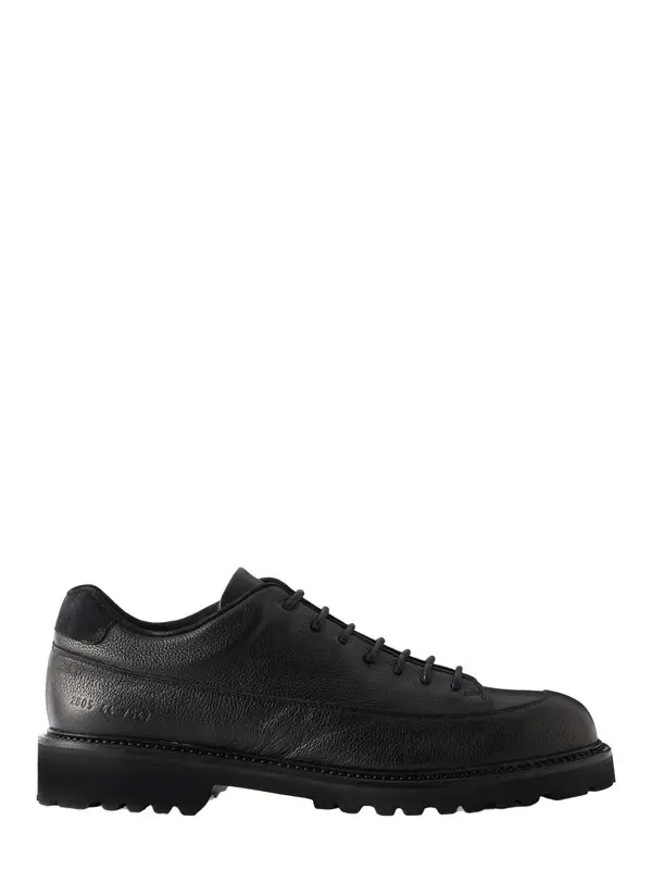 COMMON PROJECTS Hiker Low Suede-trimmed Full-grain Leather Hiking Boots - Black