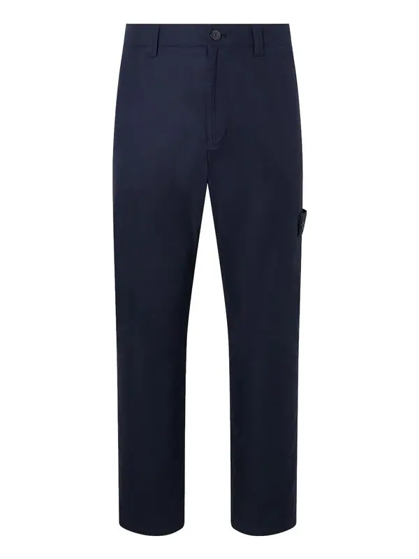 Stone Island Cotton-canvas Trousers - Blue