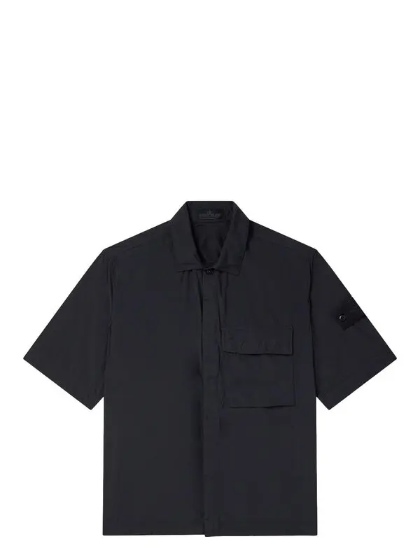 Stone Island Ghost Brushed Nylon Smergliato Shirt - Black
