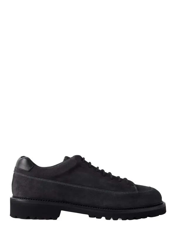 COMMON PROJECTS Leather-trimmed Suede Hiking Boots - Dark Gray