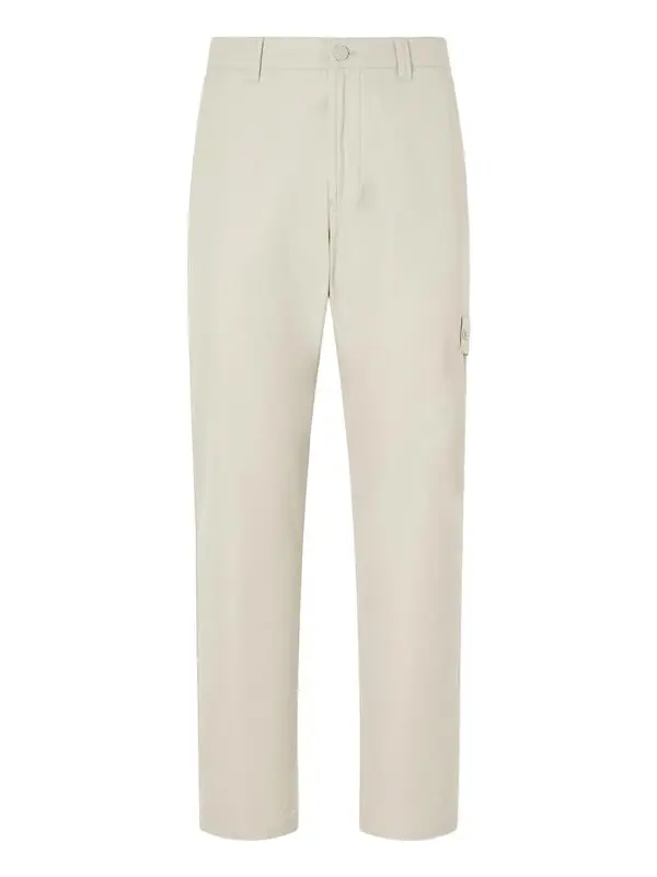 Stone Island Ghost Straight-leg Logo-appliquéd Cotton-canvas Chinos - Neutrals
