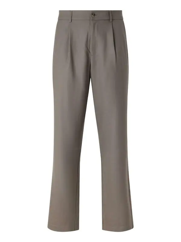 De Bonne Facture Virgin Wool Pleated Straight-leg Trousers - Green