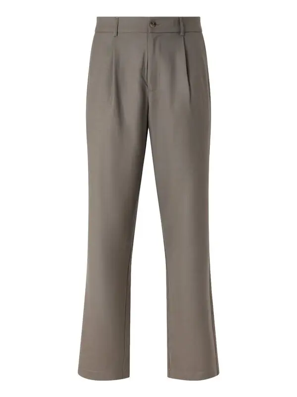 De Bonne Facture Virgin Wool Pleated Straight-leg Trousers - Green