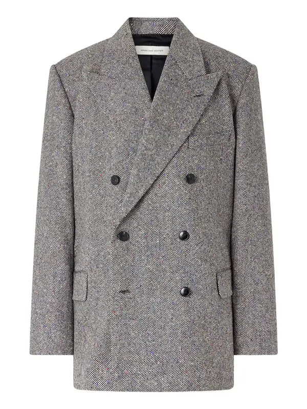 Dries Van Noten Double-breasted Wool Blazer - Gray