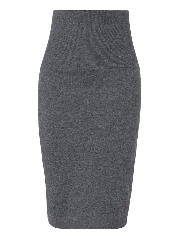 Stella McCartney Knitted Wool Pencil Skirt - Grey