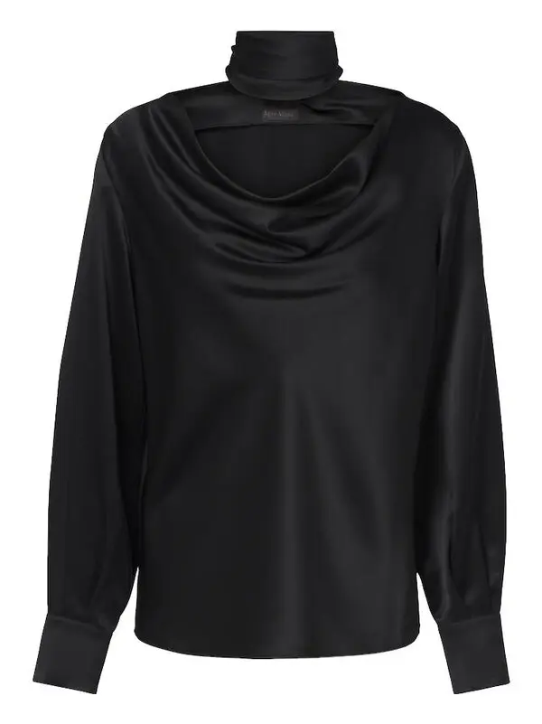 Max Mara Tie-detail Silk Blouse - Black
