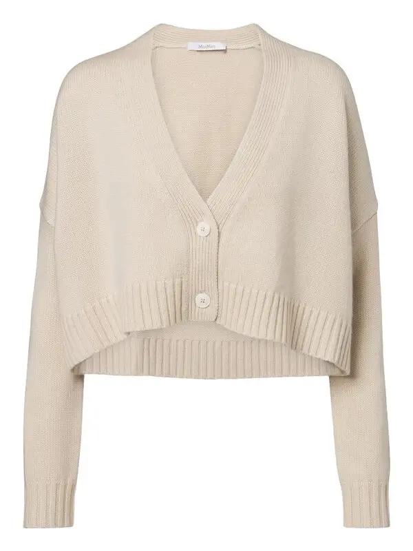 Max Mara Cropped Wool And Cashmere Cardigan - Beige