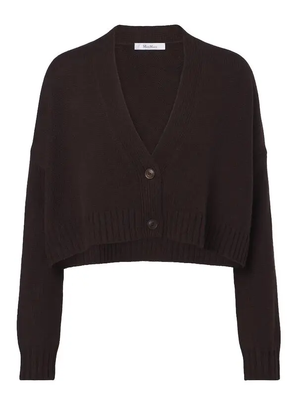 Max Mara Cropped Wool And Cashmere Cardigan - Brown