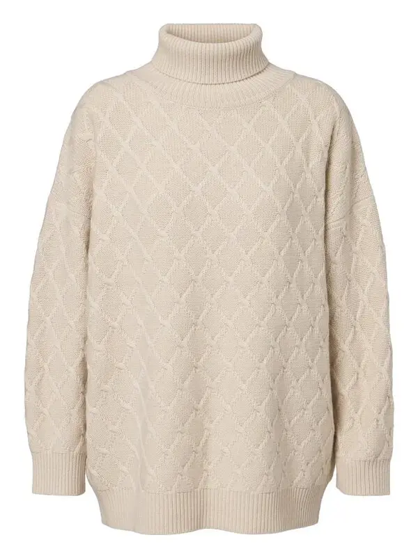 Max Mara Wool And Cashmere Turtleneck Sweater - Beige