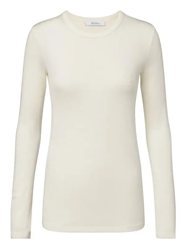 Max Mara Virgin Wool Jersey Top - White