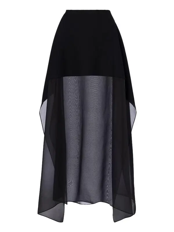 Sportmax Silk-trimmed Knitted Maxi Skirt - Black