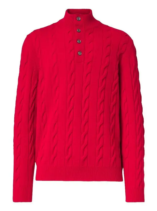 Kiton Cable-knit Cashmere Sweater - Red