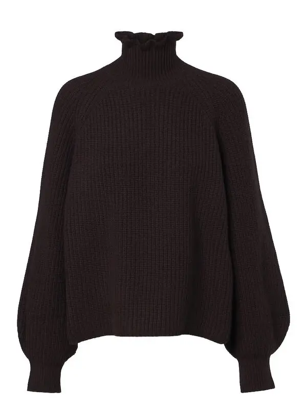 Max Mara Ribbed-knit Wool And Cashmere Sweater - Brown