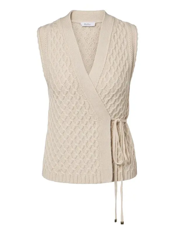 Max Mara Wool And Cashmere Wrap Cardigan - Beige