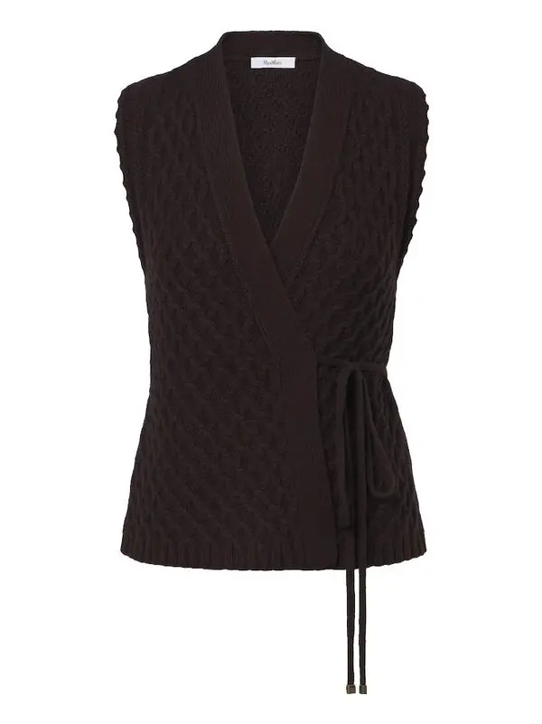 Max Mara Wool And Cashmere Wrap Cardigan - Brown
