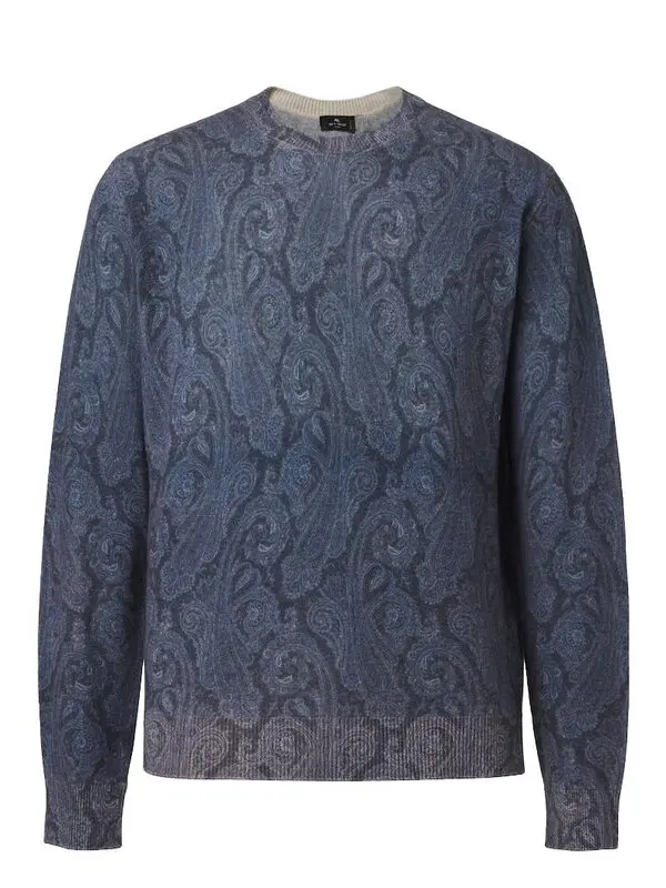 Etro Paisley Wool Sweater - Blue