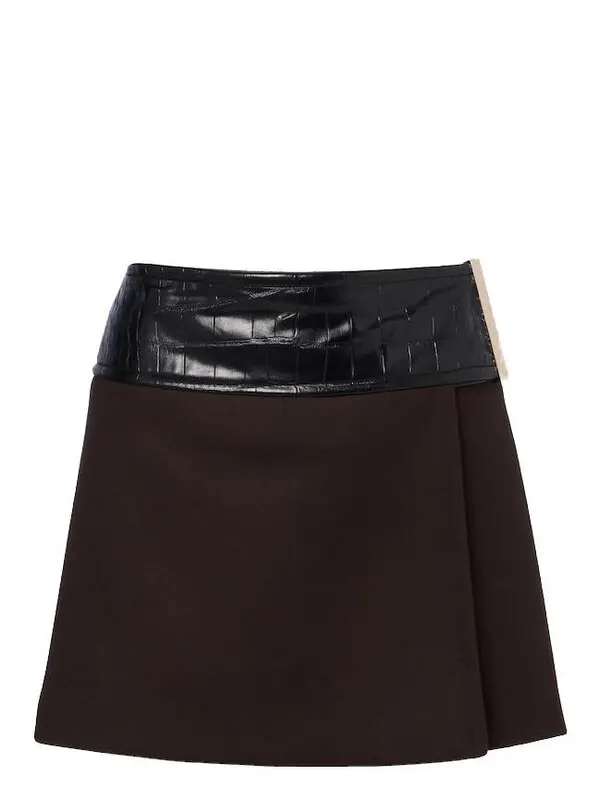 Sportmax Virgin Wool Wrap Skirt - Brown