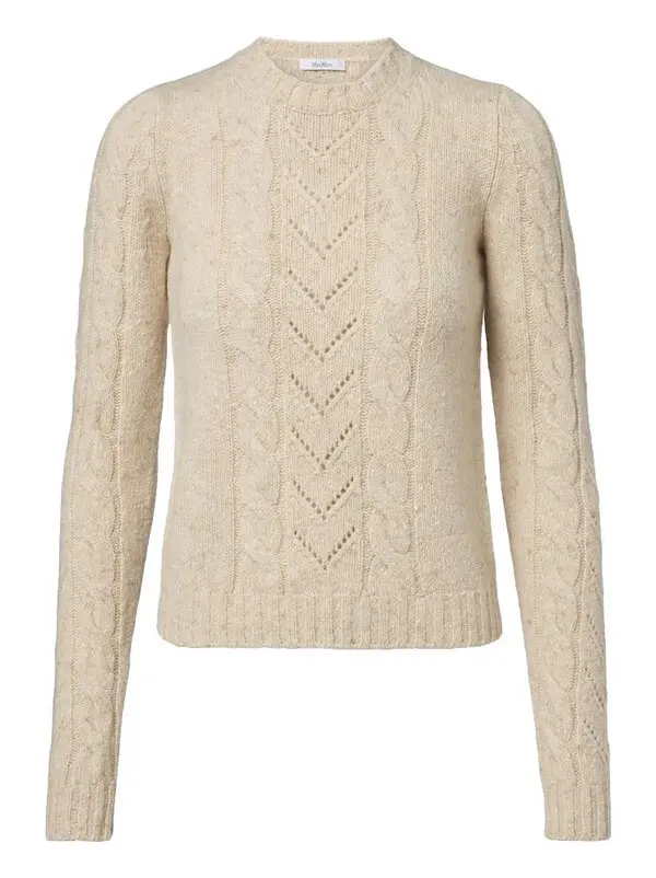 Max Mara Cable-knit Wool And Cashmere-blend Sweater - Beige