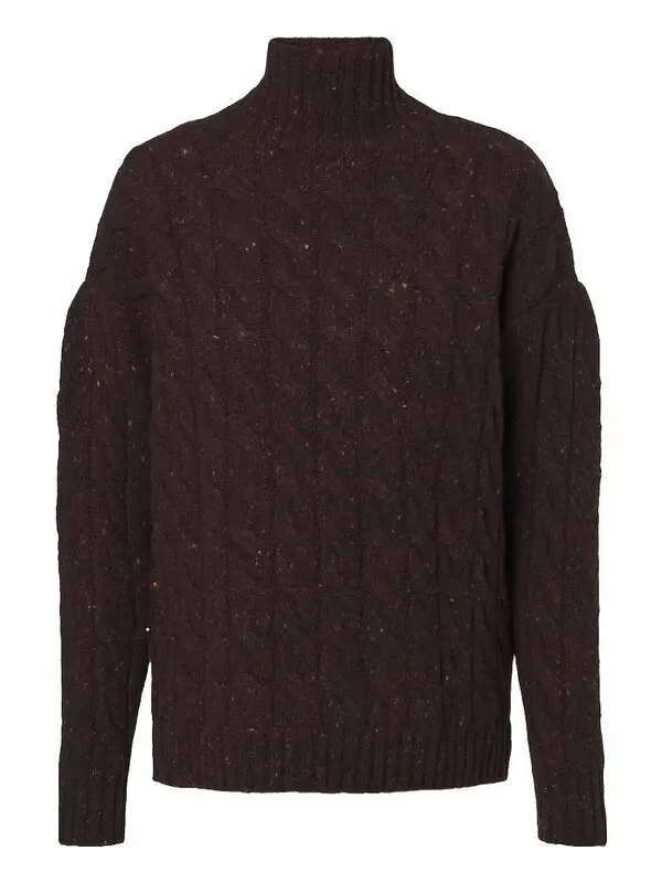 Max Mara Cable-knit Wool And Cashmere-blend Sweater - Brown