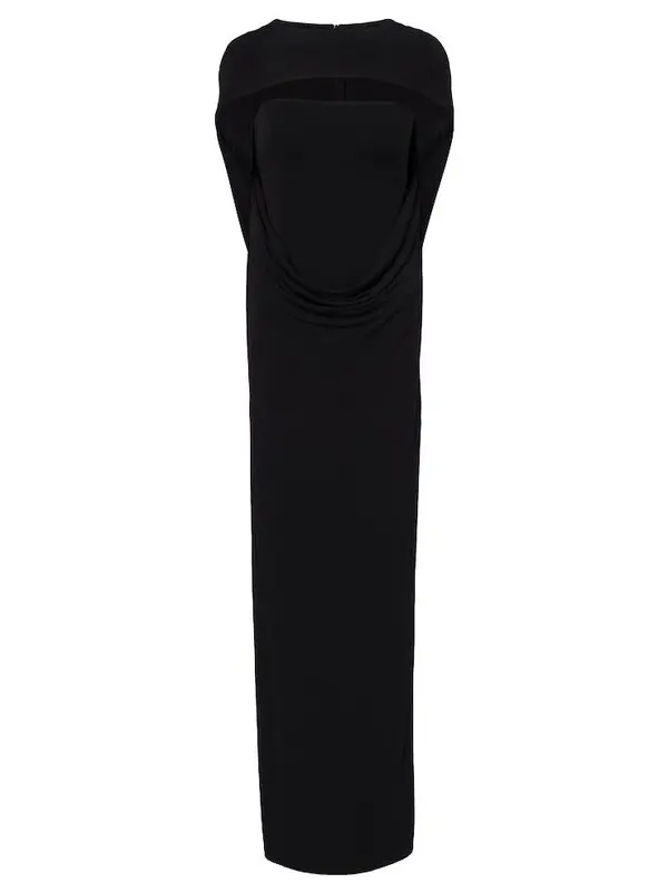 Sportmax Draped Jersey Maxi Dress - Black
