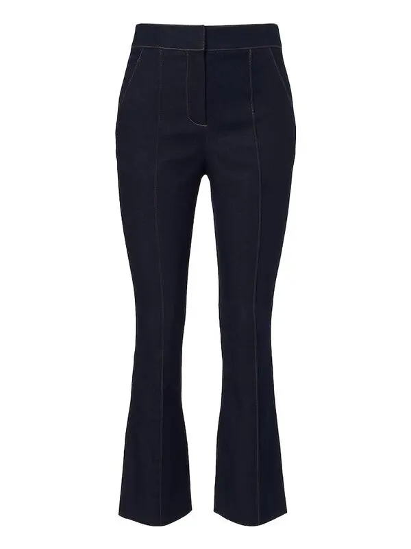 Veronica Beard Kimra Cropped Flared Jeans - Blue