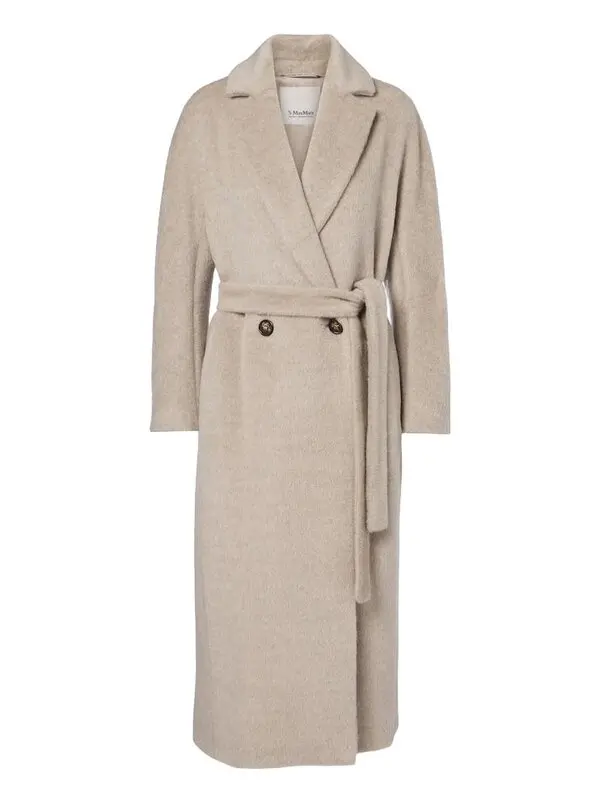 Max Mara Alpaca And Wool Wrap Coat - Beige