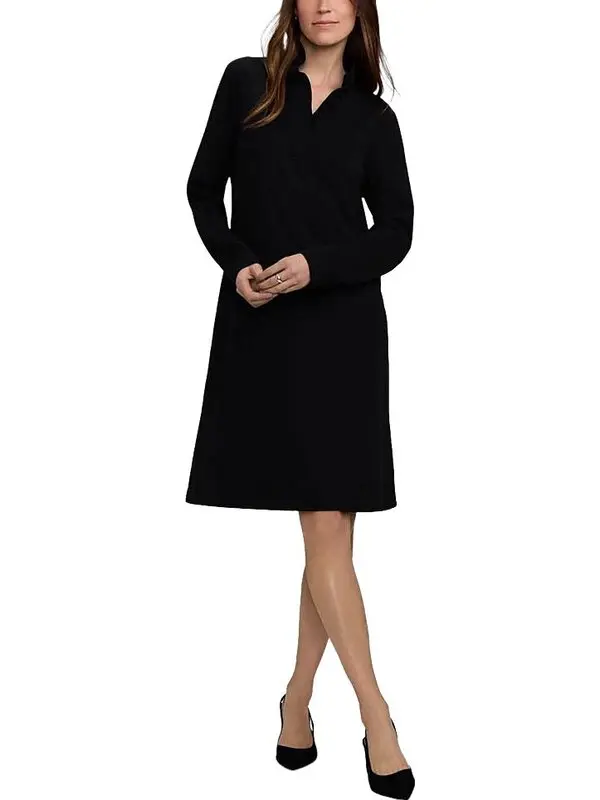 Foxcroft Tammy Ruffled Neck Dress - Black