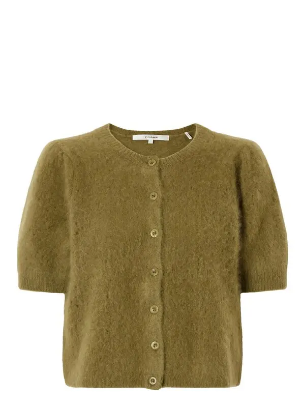 FRAME The Airy Wool And Cashmere-blend Cardigan - Green