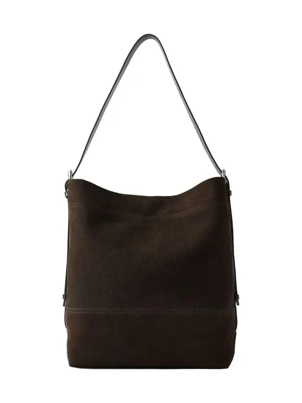 LEMAIRE Belted Nubuck Leather Tote - Brown