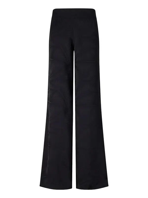 Johanna Ortiz Laidback Energy Satin-jacquard High-waist Wide-leg Pants - Black