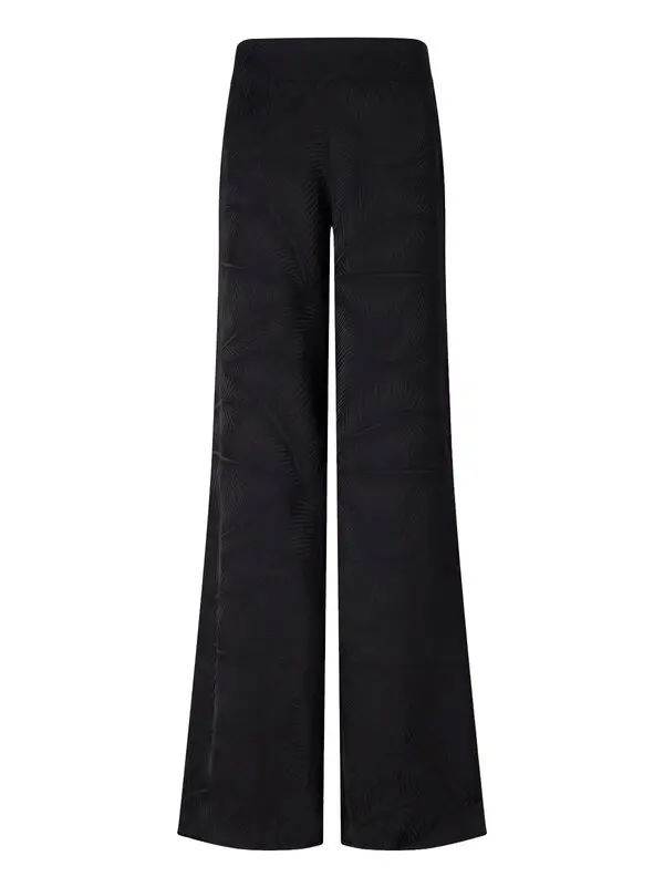 Johanna Ortiz Satin-jacquard High-waist Wide-leg Pants - Black