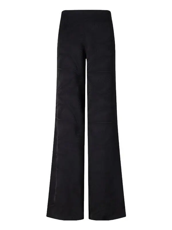 Johanna Ortiz Satin-jacquard High-waist Wide-leg Pants - Black
