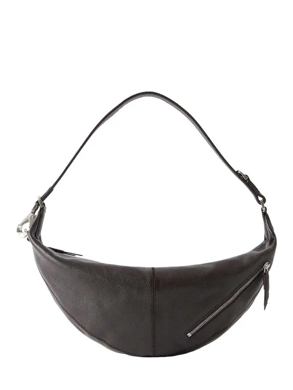 LEMAIRE Quiver Clip Mini Paneled Leather Shoulder Bag - Brown