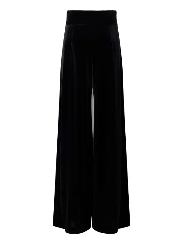 Loretta Caponi Egnazia High-waist Wide-leg Satin Pants - Black