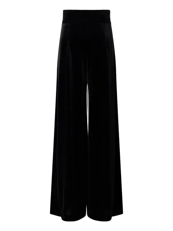 Loretta Caponi Egnazia High-waist Wide-leg Satin Pants - Black